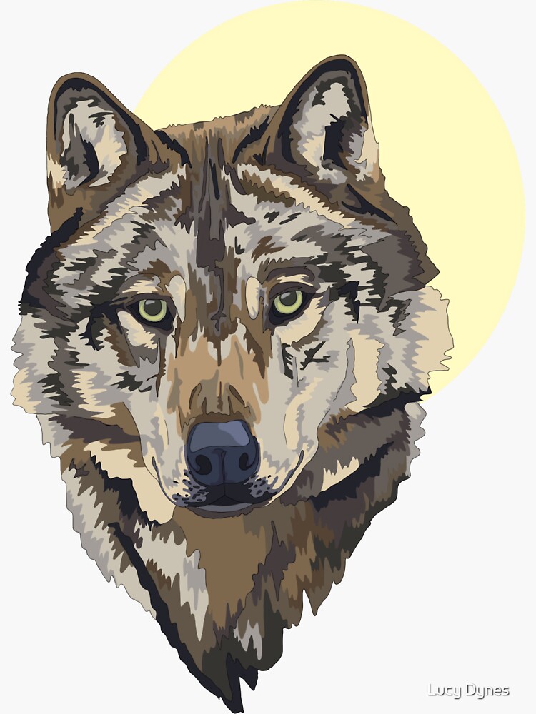 "Elvis the Eurasian Wolf" Sticker for Sale by lucydartndesign | Redbubble