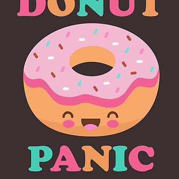 "Donut Panic Funny Donuts Cute Kawaii Doughnut Retro Japanese" Sticker ...