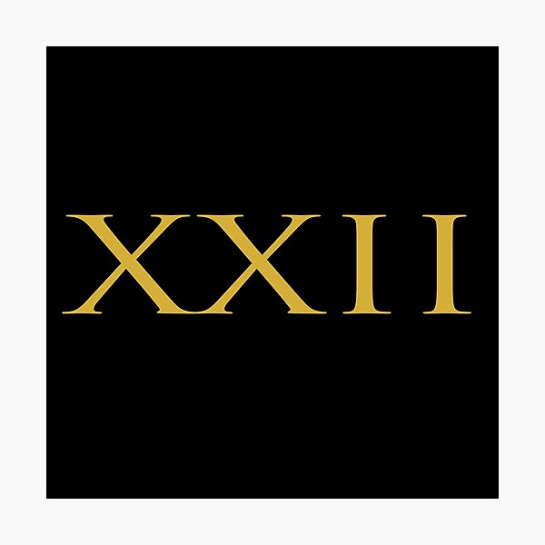 Lámina fotográfica «Número 22 Número Romano XXII Oro» de nocap82 ...