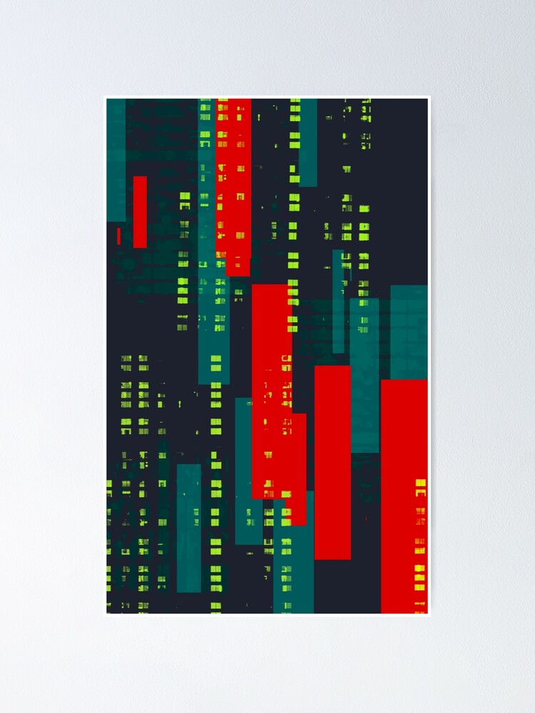"Matrix Cityscape" Poster for Sale by BearlyArtCo | Redbubble
