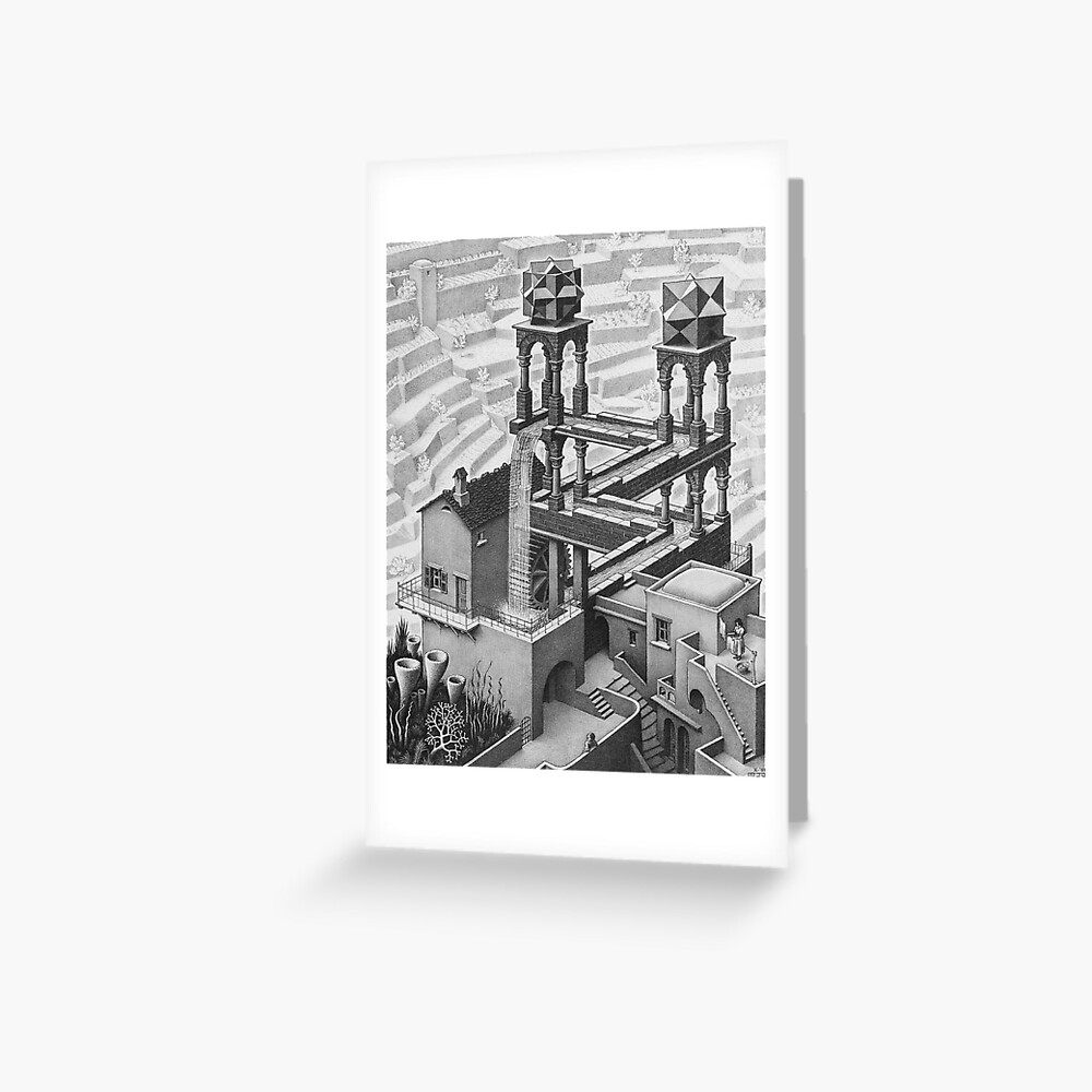 "M.C. Escher - Impossible Waterfall" Greeting Card for Sale by ...