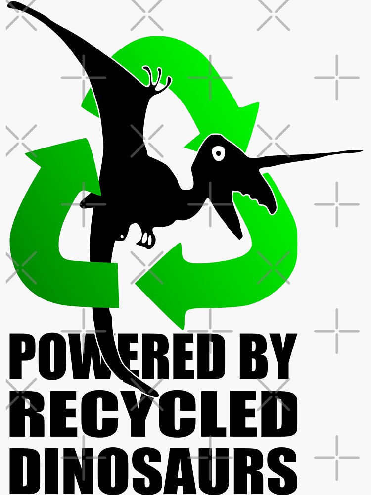 "Flying Dino - Powered by Recycled - Dino" Sticker for Sale by birdo ...