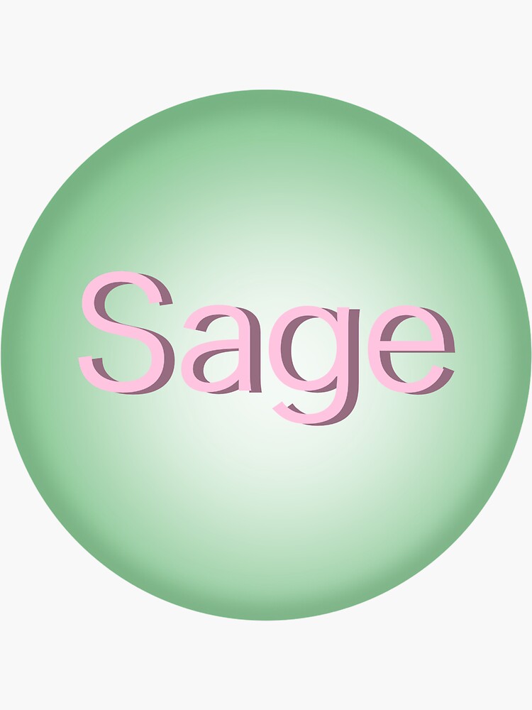 "Sage Name Tag Sticker" Sticker for Sale by jaiyla614 | Redbubble