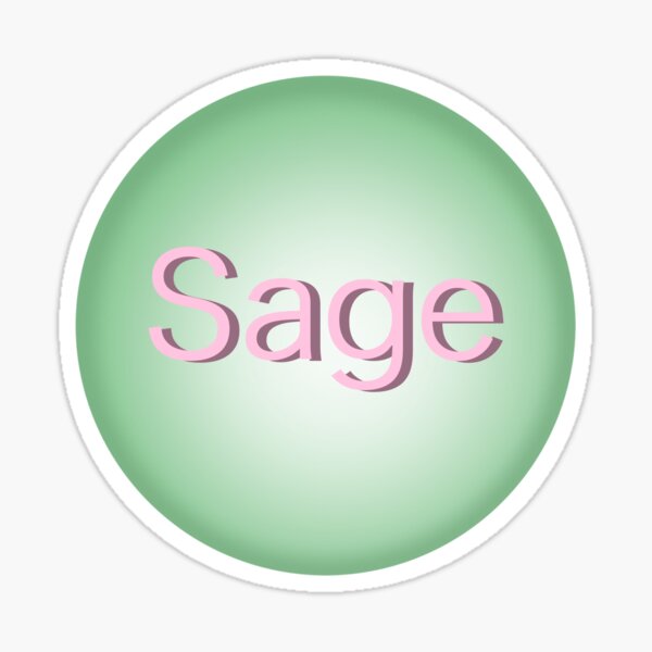 "Sage Name Tag Sticker" Sticker for Sale by jaiyla614 | Redbubble