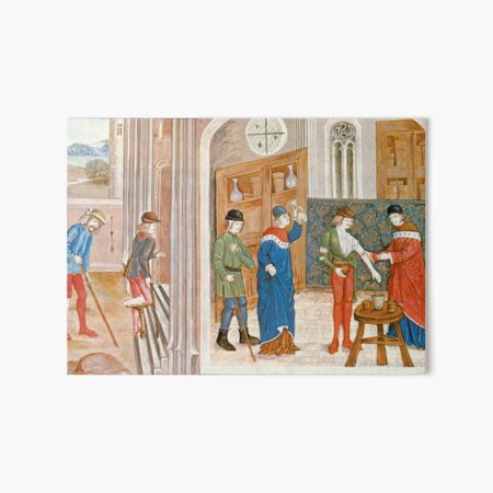 "Vintage Historic Drawing of Medieval Medicine and Doctors" Art Board ...