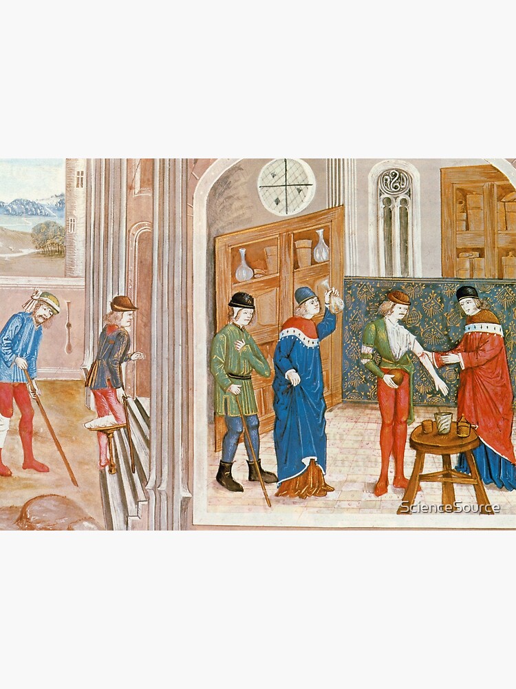 "Vintage Historic Drawing of Medieval Medicine and Doctors" Poster for ...