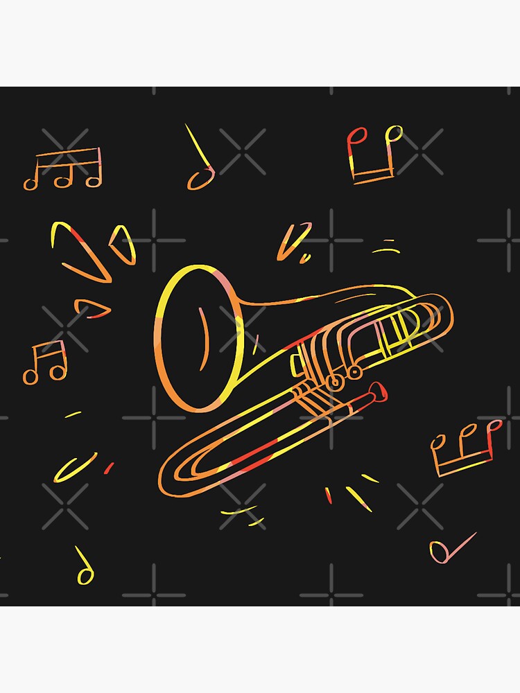 "Musical Trombone Sticker" Sticker by IriFowl | Redbubble