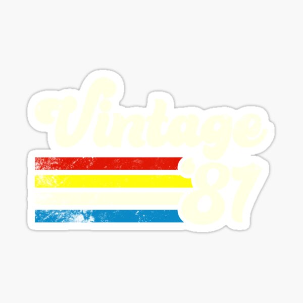 "VINTAGE '81 RETRO STRIPES" Sticker for Sale by BRVART | Redbubble