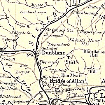 "DUNBLANE & surrounding area map 1898" Sticker for Sale by yourscotland ...