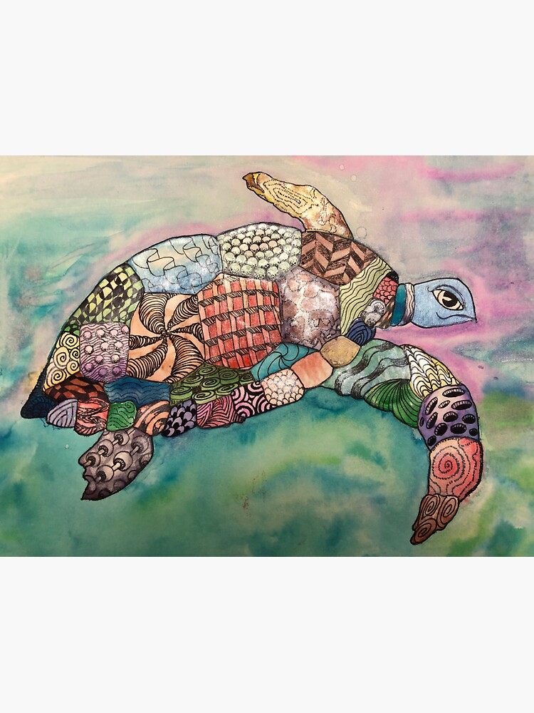 "Zentangle Sea Turtle" Sticker by Bluemermaid248 | Redbubble