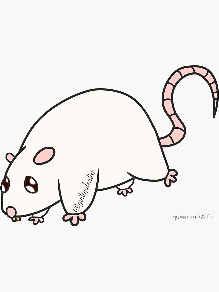 "Chibi Rat: White" Sticker for Sale by queer-wRATh | Redbubble