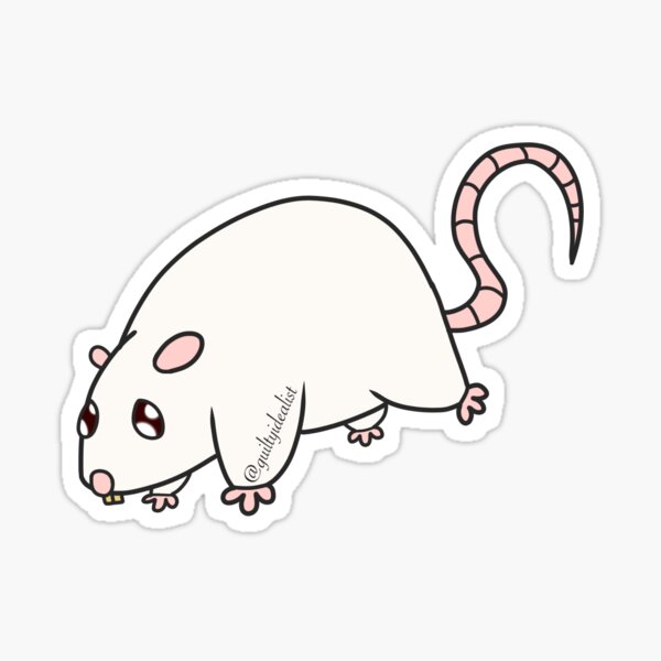 "Chibi Rat: White" Sticker for Sale by queer-wRATh | Redbubble