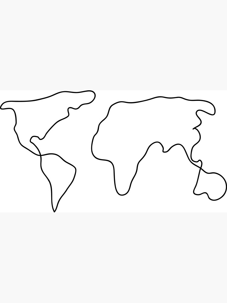 "Map line art - World map" Poster for Sale by lamindah | Redbubble