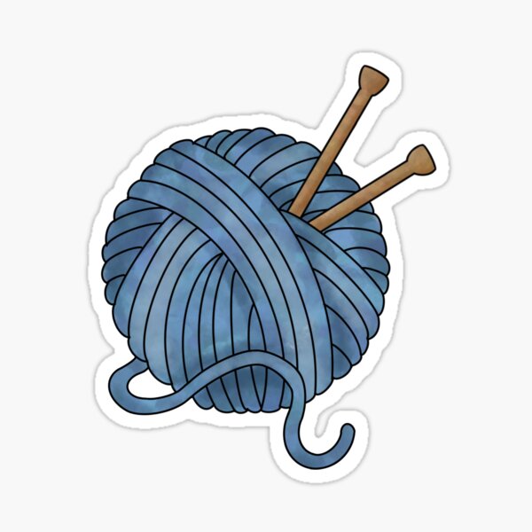 "Blue Yarn Ball" Sticker for Sale by peachycrossing | Redbubble