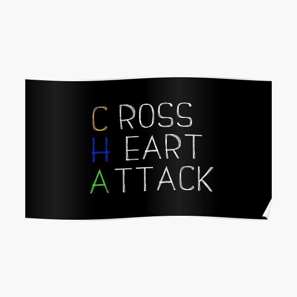 "Cross heart attack" Poster for Sale by Freezo | Redbubble