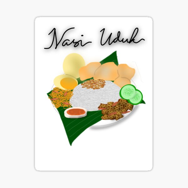 "Nasi Uduk Indonesian Food Rice" Sticker for Sale by LatansArt | Redbubble