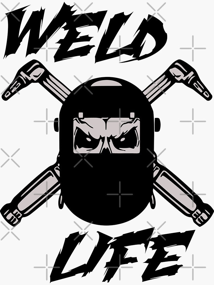 "Weld Life Skull" Sticker for Sale by silverorlead | Redbubble