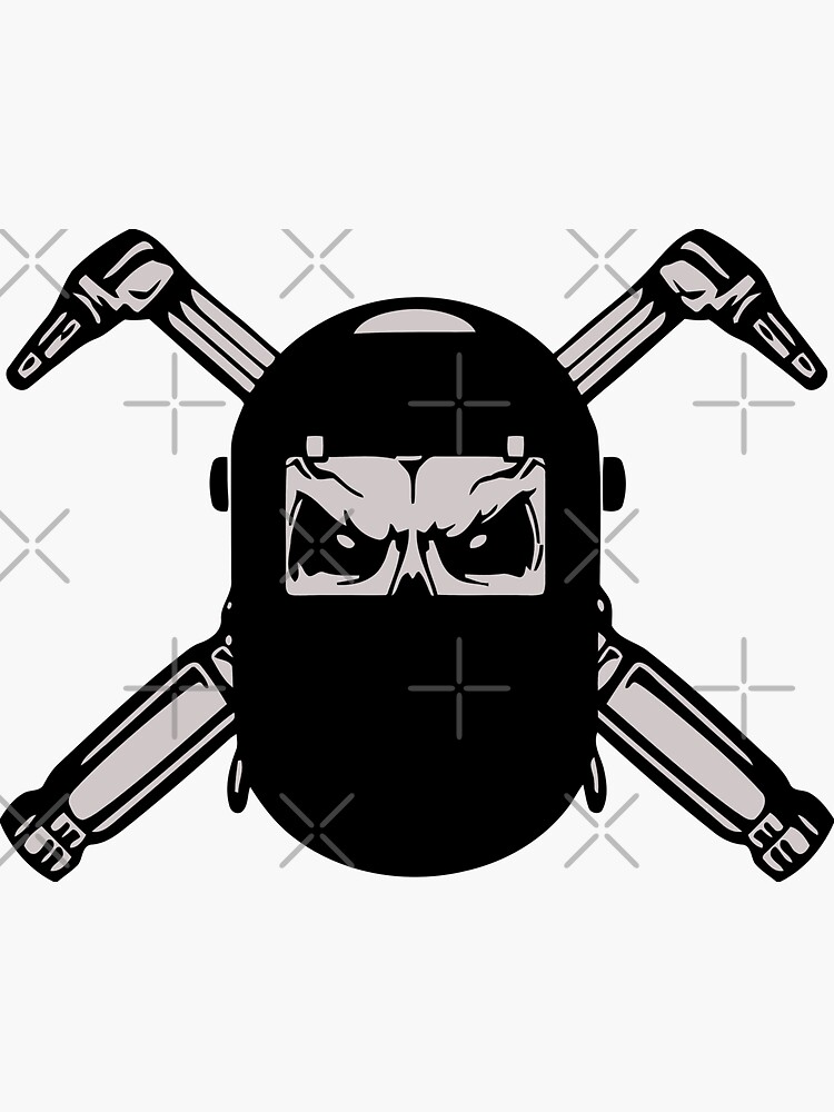 "Welder skull logo" Sticker for Sale by silverorlead | Redbubble