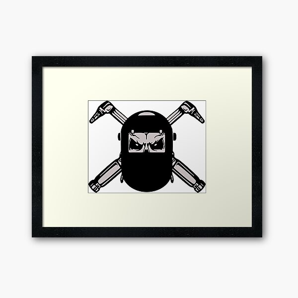 "Welder skull logo" Framed Art Print for Sale by silverorlead | Redbubble