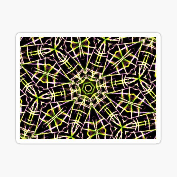 "Abstract Yellow, Green & Purple Fractal Canopy" Sticker for Sale by ...