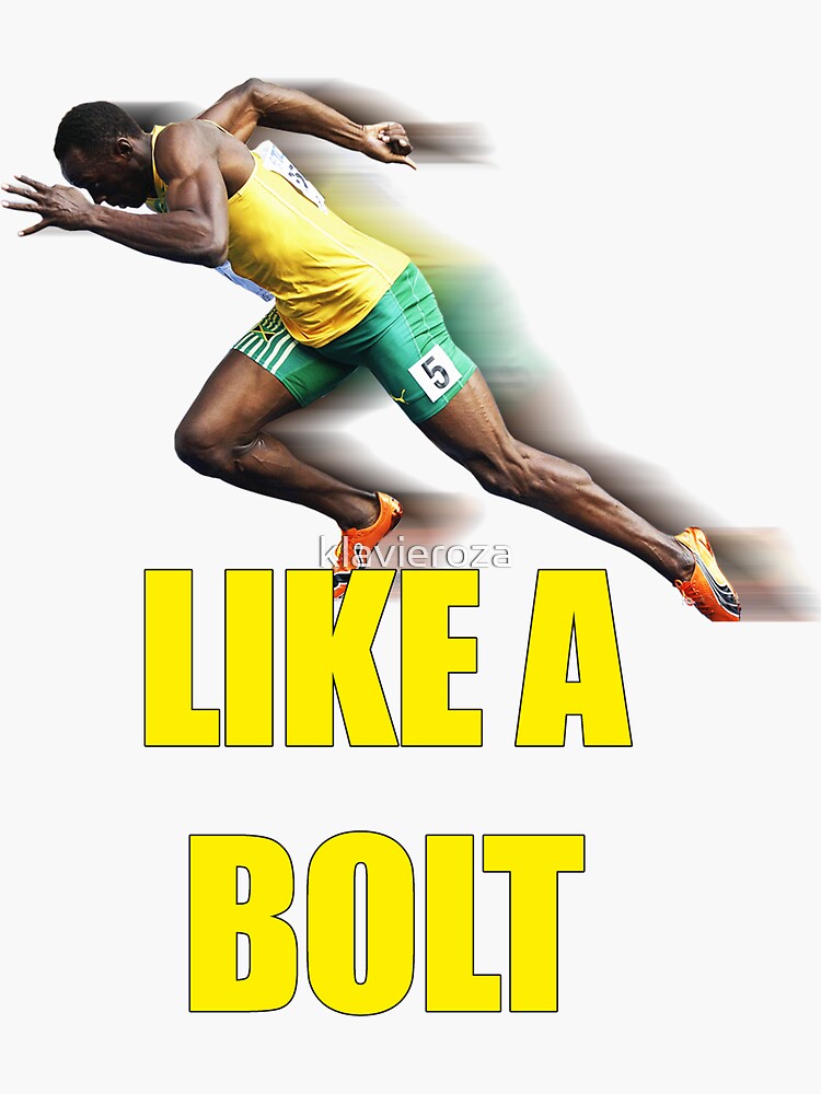 "USAIN BOLT" Sticker for Sale by klavieroza | Redbubble