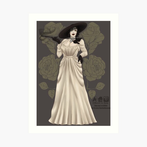 "Lady Dimitrescu Resident evil original art" Art Print by Buried-in ...