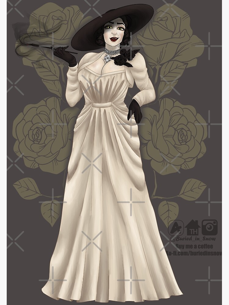 "Lady Dimitrescu Resident evil original art" Art Print by Buried-in ...
