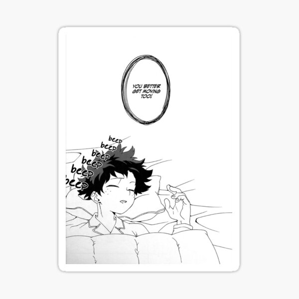 "mha deku sleeping" Sticker for Sale by defnotmads | Redbubble