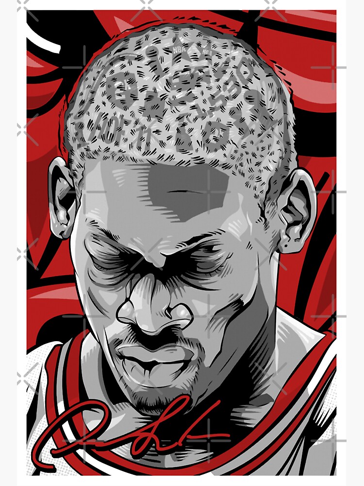 Sticker « Rodman avec sa signature Dennis Rodman Sport Basketball ...