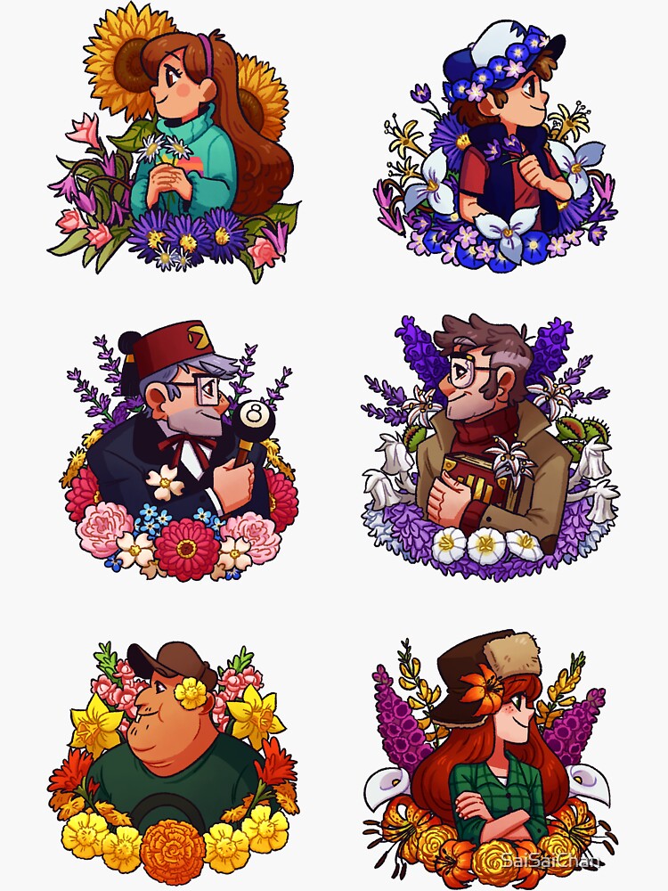 "Pines Flowers - Group" Sticker for Sale by SaiSaiChan | Redbubble