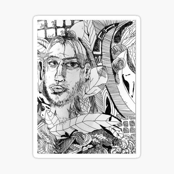 "bleh portrait" Sticker by Lilaarts | Redbubble