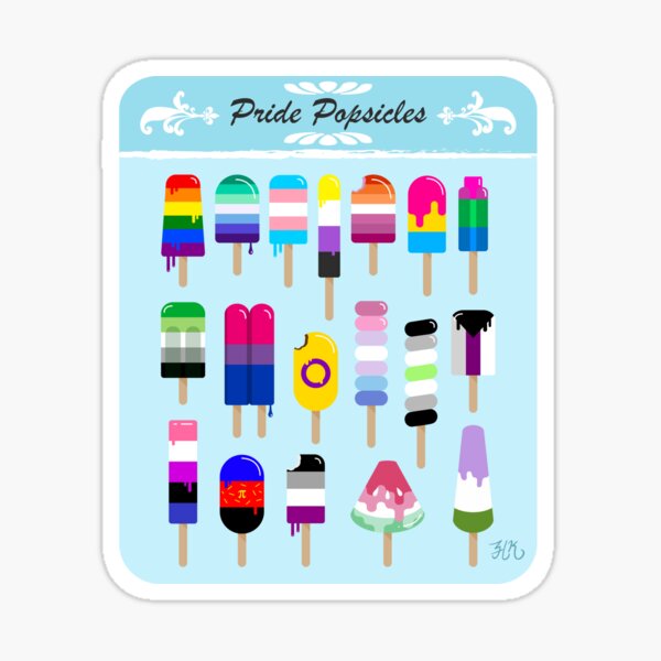 "Pride Popsicles" Sticker for Sale by Kai-Tea-Art | Redbubble