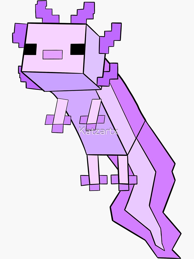 "Purple Axolotl" Sticker for Sale by Katzartx | Redbubble