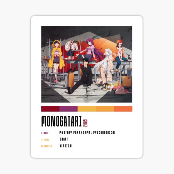 "monogatari movie poster" Sticker for Sale by Hikikoyo | Redbubble