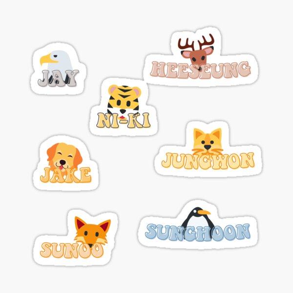 "ENHYPEN members ft. Animal Emoji pack" Sticker for Sale by yeasitrus ...