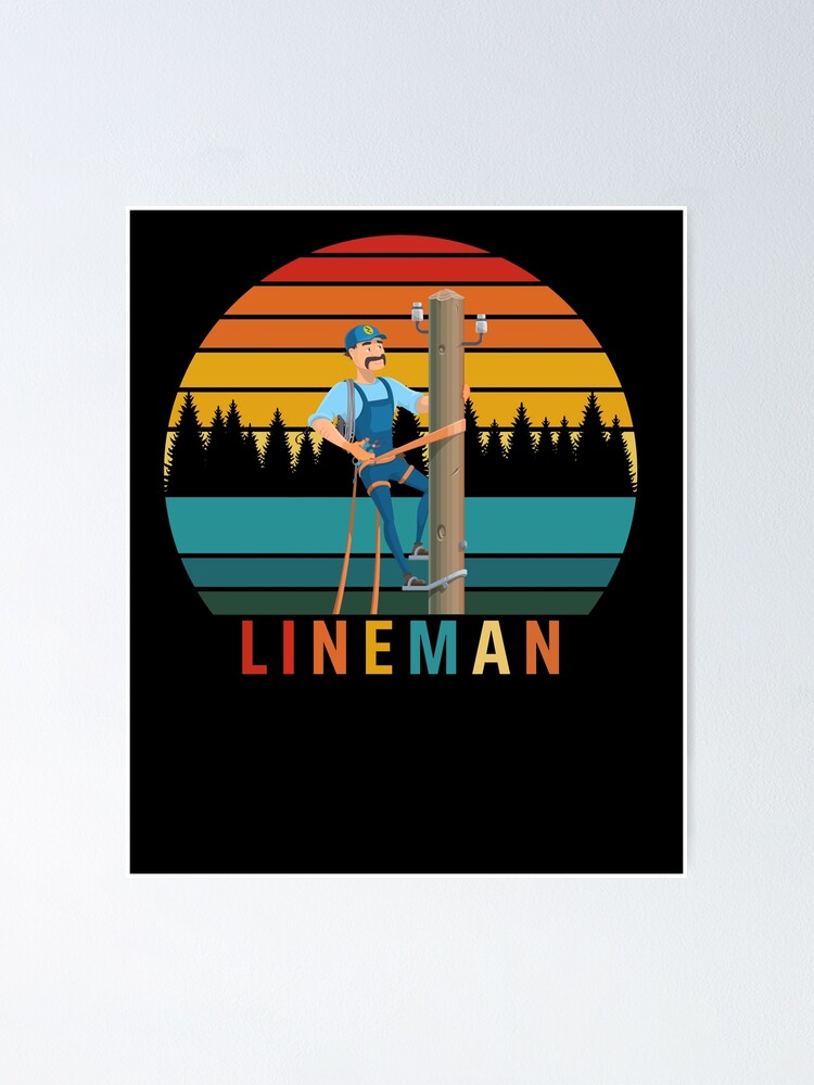 "lineman" Poster for Sale by patroart | Redbubble