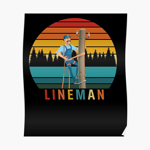 "lineman" Poster for Sale by patroart | Redbubble