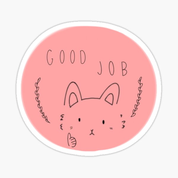 "Cute "Good Job" Bunny Sticker " Sticker for Sale by RisusPieces ...