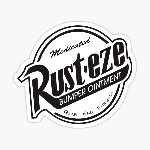 "Rust-eze Logo Solid Black" Sticker for Sale by akbarfatts | Redbubble