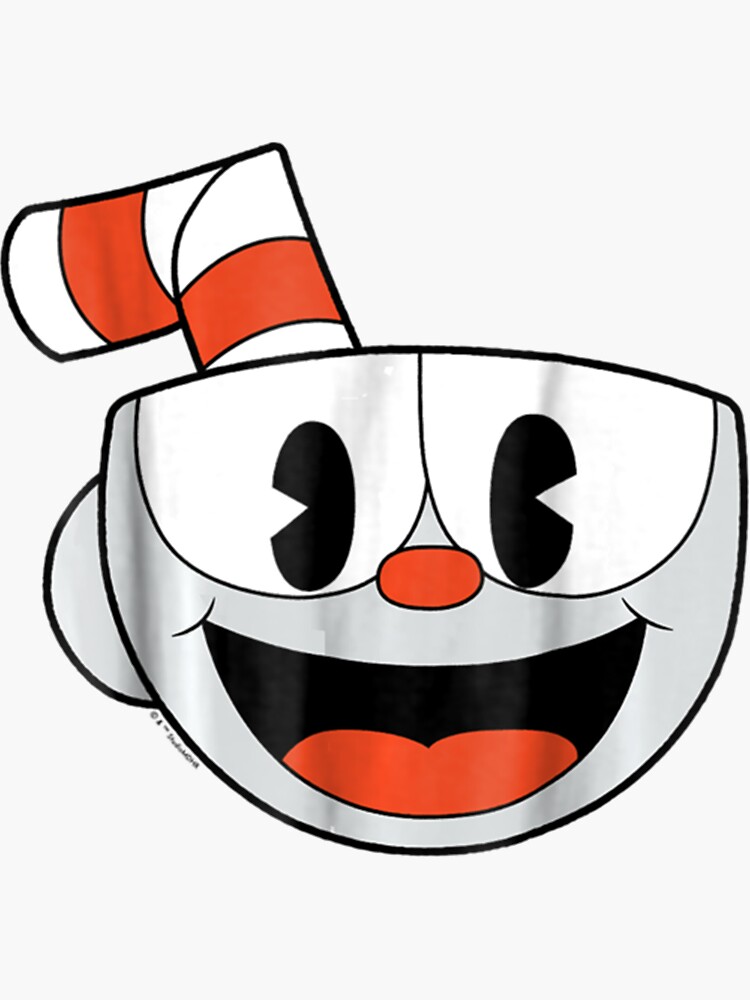 "Cuphead Big Smiling Face Video Game Graphic" Sticker for Sale by ...