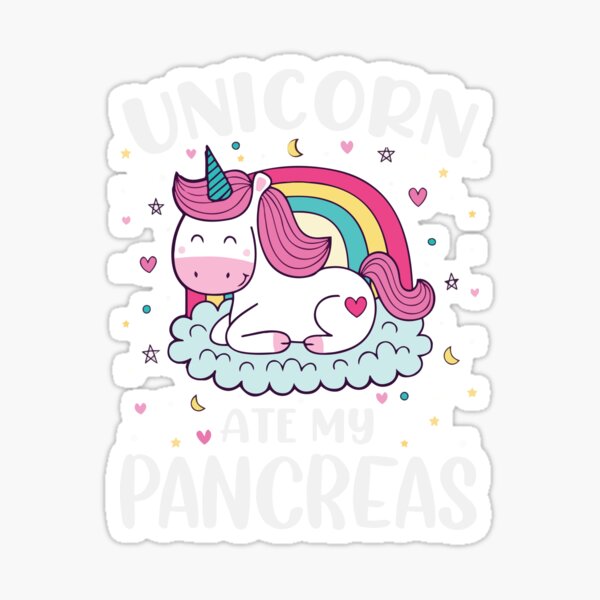 "Unicorn Ate My Pancreas - Cute Unicorn" Sticker for Sale by ildafdhome ...