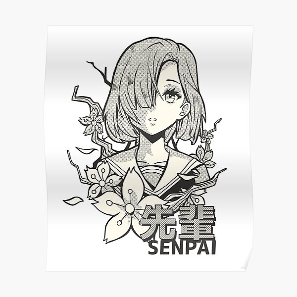 "Anime Girl Senpai" Poster for Sale by Dase23 | Redbubble