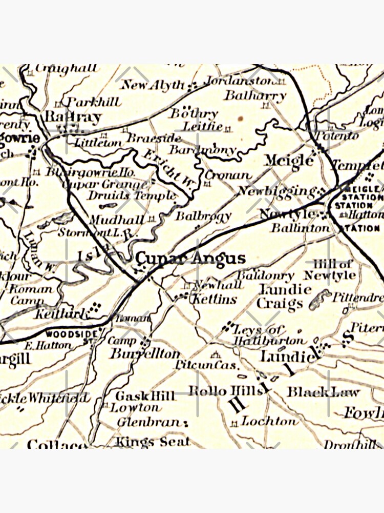 "COUPAR ANGUS & surrounding area map 1898" Sticker for Sale by ...