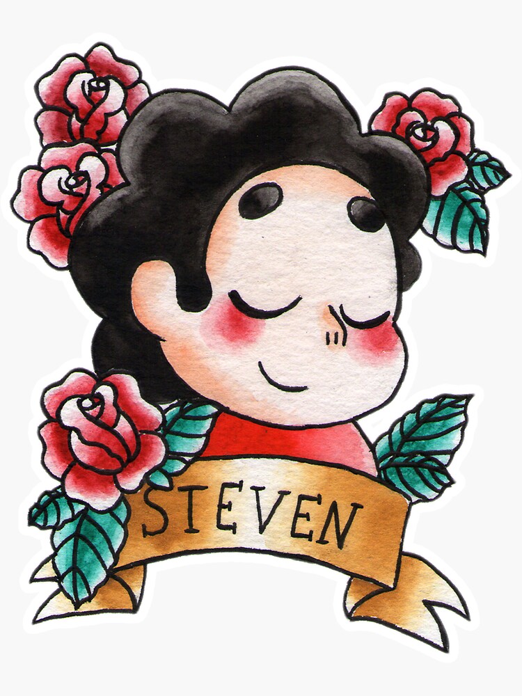 "Old School Steven" Sticker by Cartmell | Redbubble