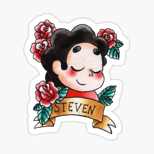 "Old School Steven" Sticker by Cartmell | Redbubble