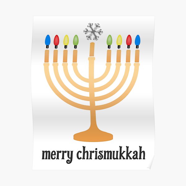 "Merry Chrismukkah" Poster for Sale by CafePretzel | Redbubble
