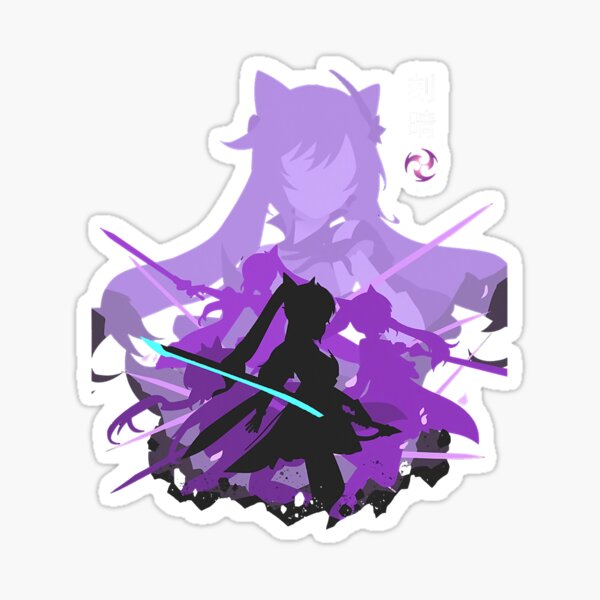 "Retro Genshins Arts Impact Vaporware Anime Manga Keqing Fans" Sticker ...