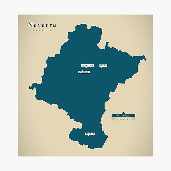Impression photo « Carte moderne - carte de la région de Navarre ...
