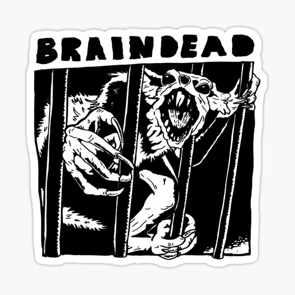 "braindead rat monkey black design" Sticker for Sale by BowersWanda ...