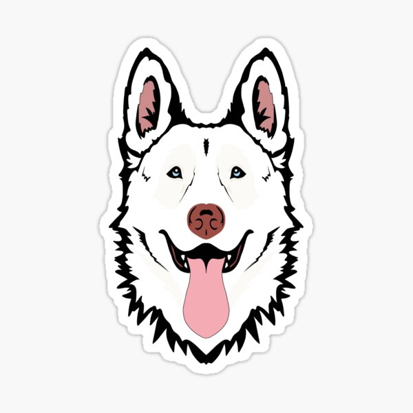 "White Siberian Husky" Sticker for Sale by arisaidesigns | Redbubble